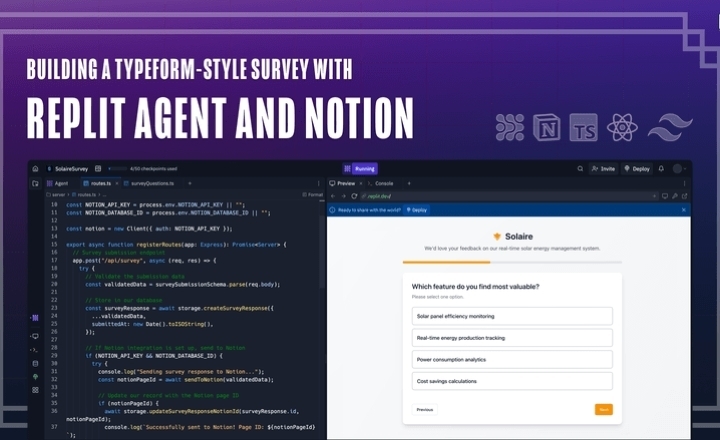 Building a Typeform-Style Survey with Replit Agent by newline (ex fullstack.io)