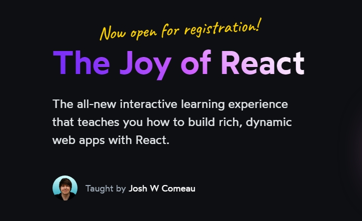 The Joy of React by Josh Comeau